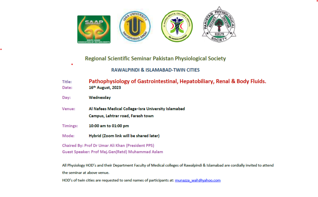 Pakistan Physiological Society – Official website of the Pakistan ...